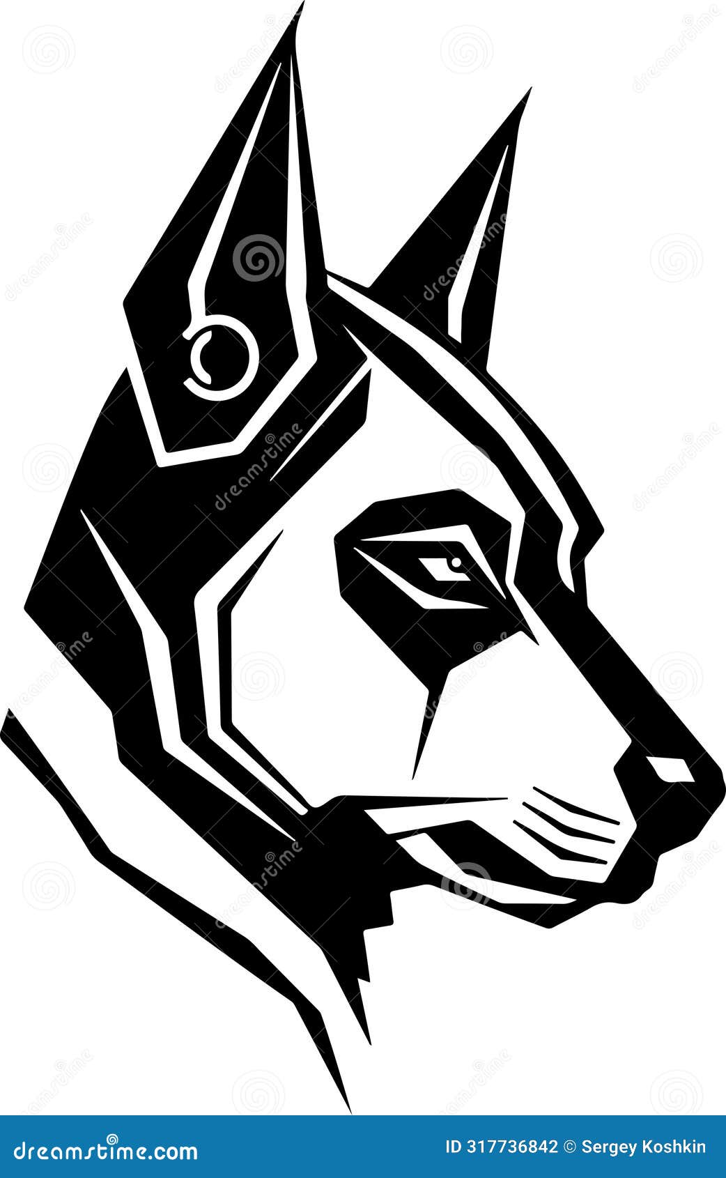 A Dog with a Robotic Head. Cyber Dog Head Logo Template Stock Vector ...