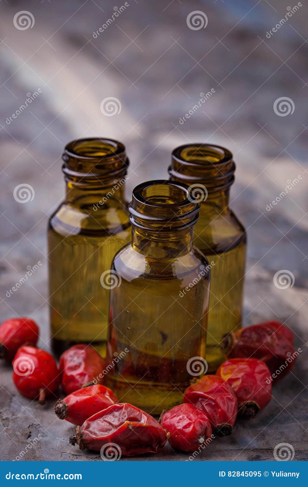 Dog Rose Essential Oil on Small Bottles Stock Image - Image of bottle ...