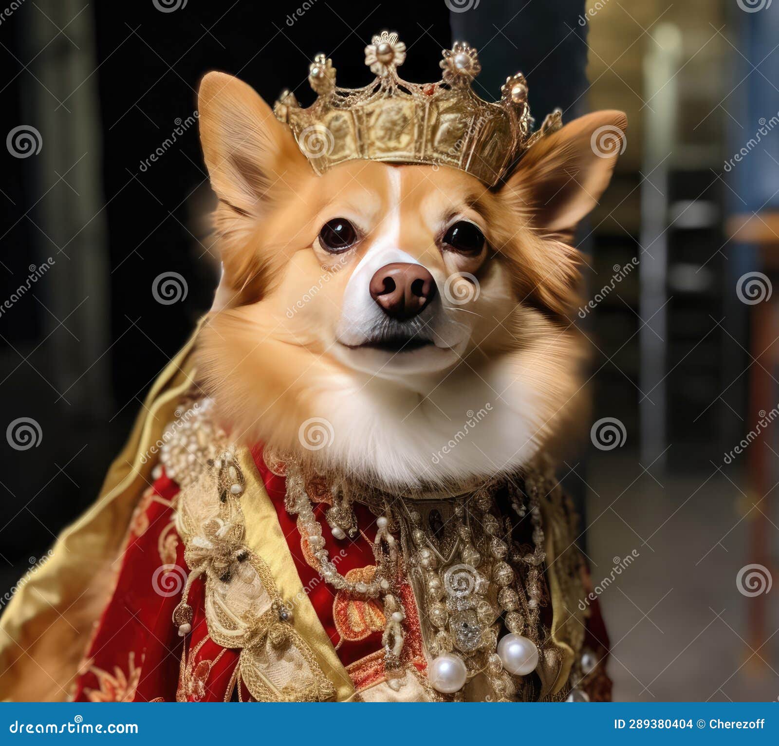 A dog in royal attire stock photo. Image of pedigree - 289380404