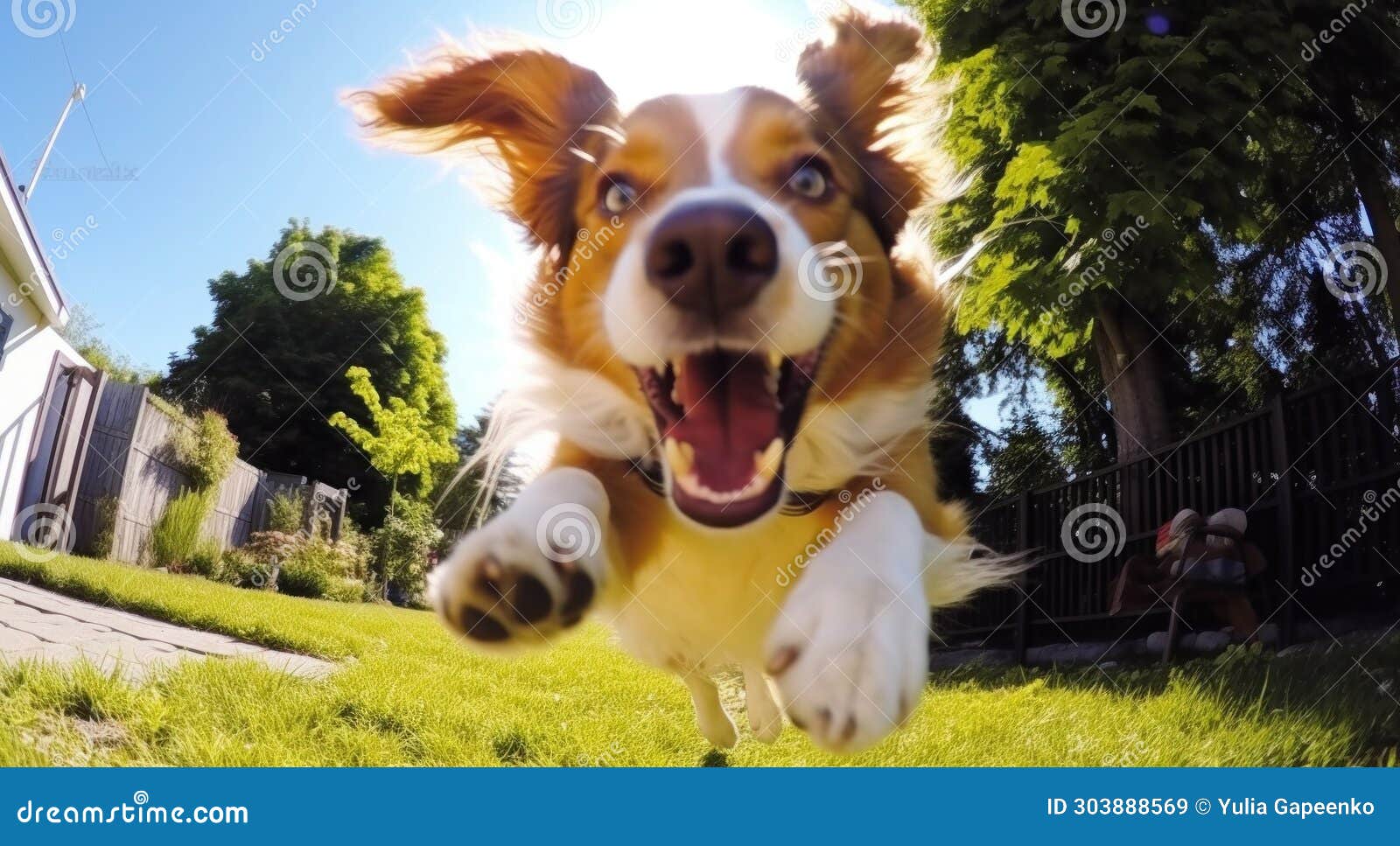 A Dog Running Around Playing Outside Stock Image - Image of canine ...