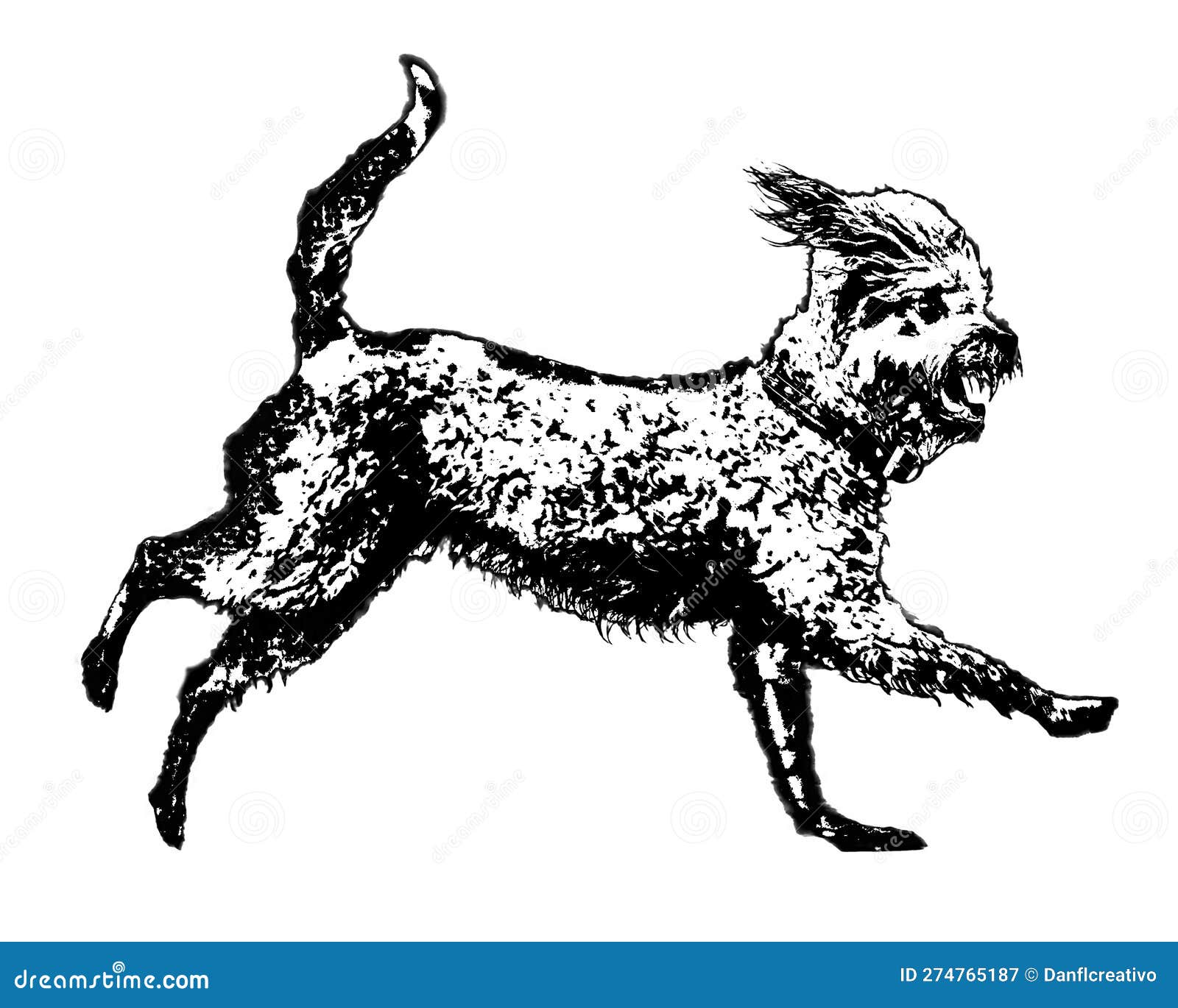 Dog Running Isolated Graphic Stock Illustration - Illustration of ...