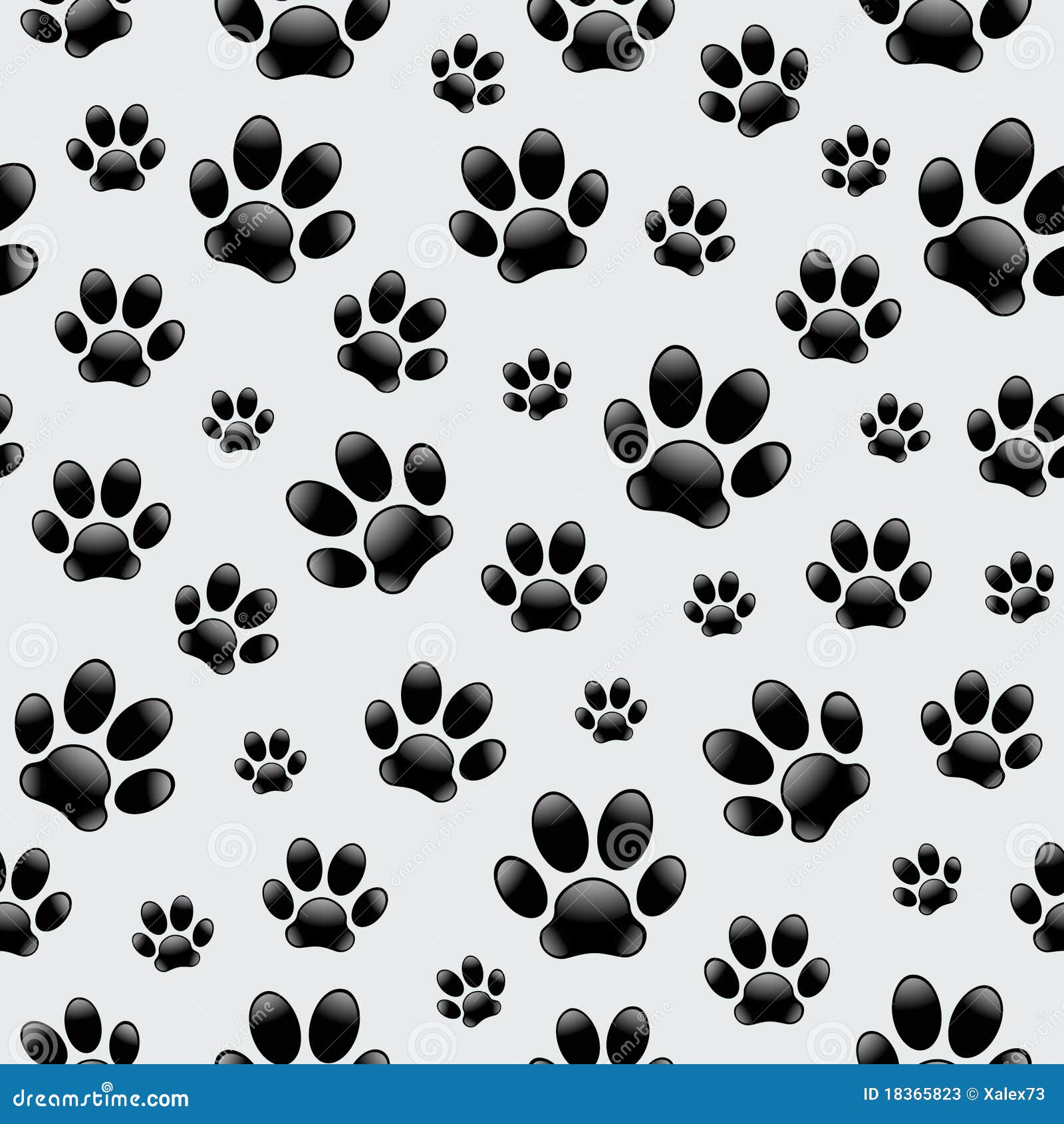 Dog S Footprints - Seamless Pattern Stock Vector - Illustration of ...