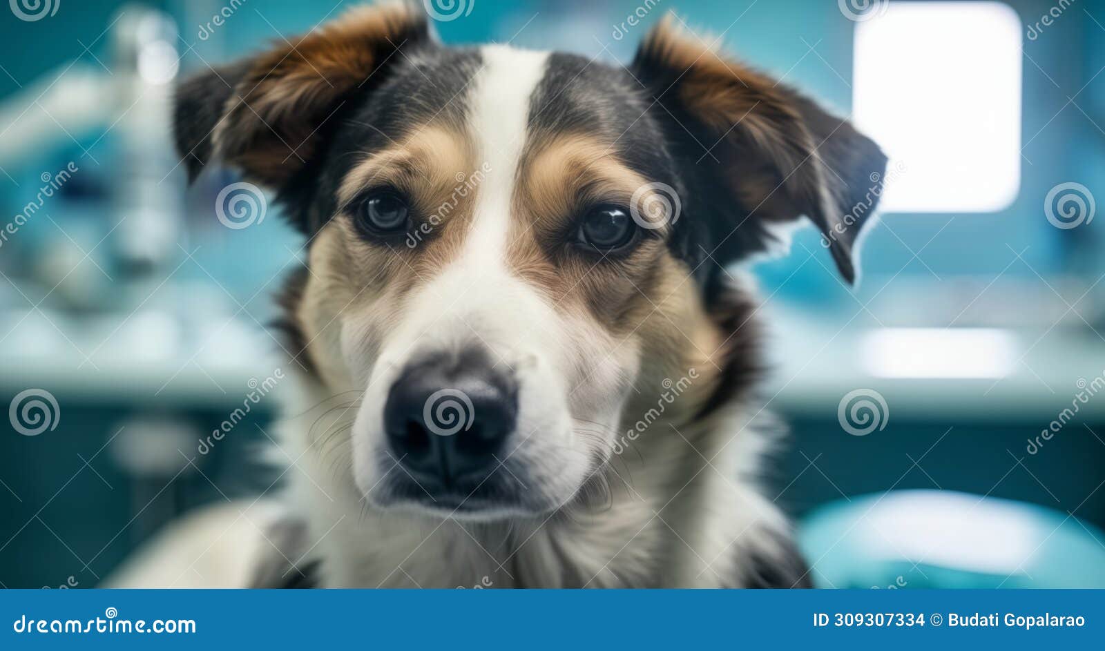 A Dog S Innocent Gaze in a Veterinary Setting Stock Illustration ...