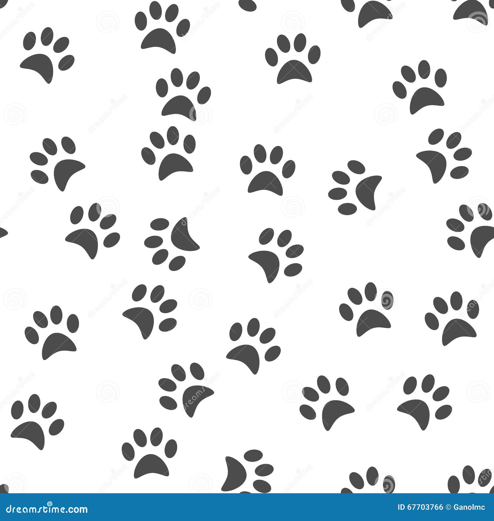 Dog S Paw Print Background. Seamless Pattern Stock Vector ...