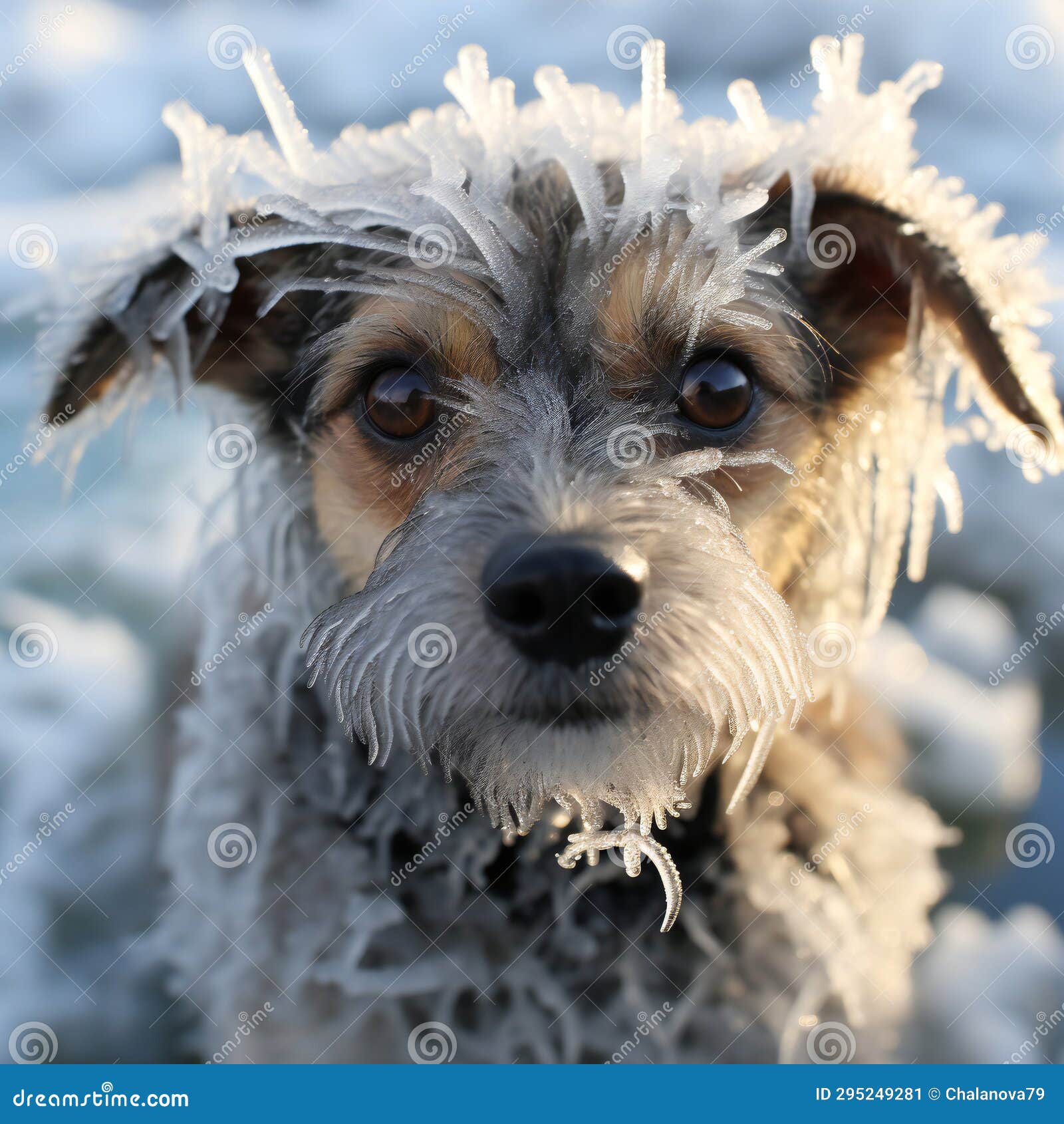 A Dog S Portrait is in Winter, Frozen Dog Stock Image - Image of cold ...