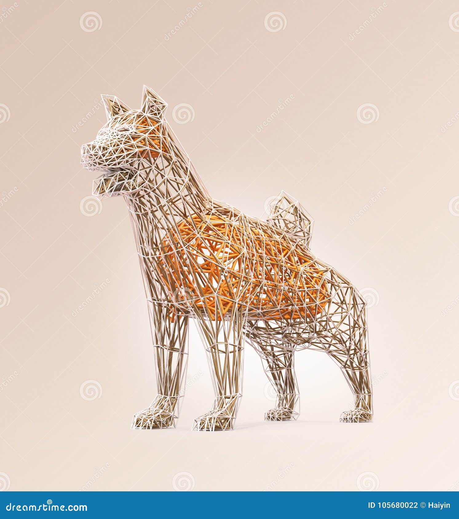 Dog`s Wire Frame Shape in Low Polygon Style Stock Illustration ...