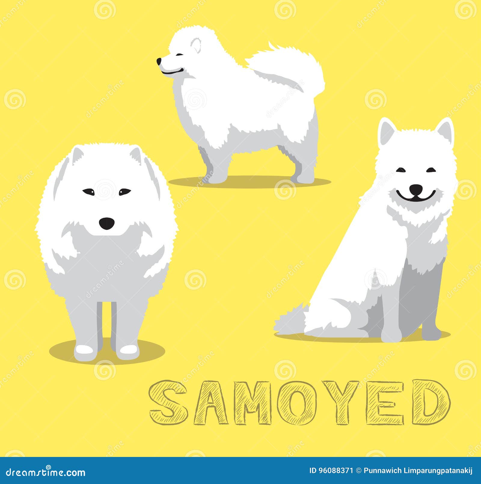 Dog Samoyed Cartoon Vector Illustration Stock Vector - Illustration of ...