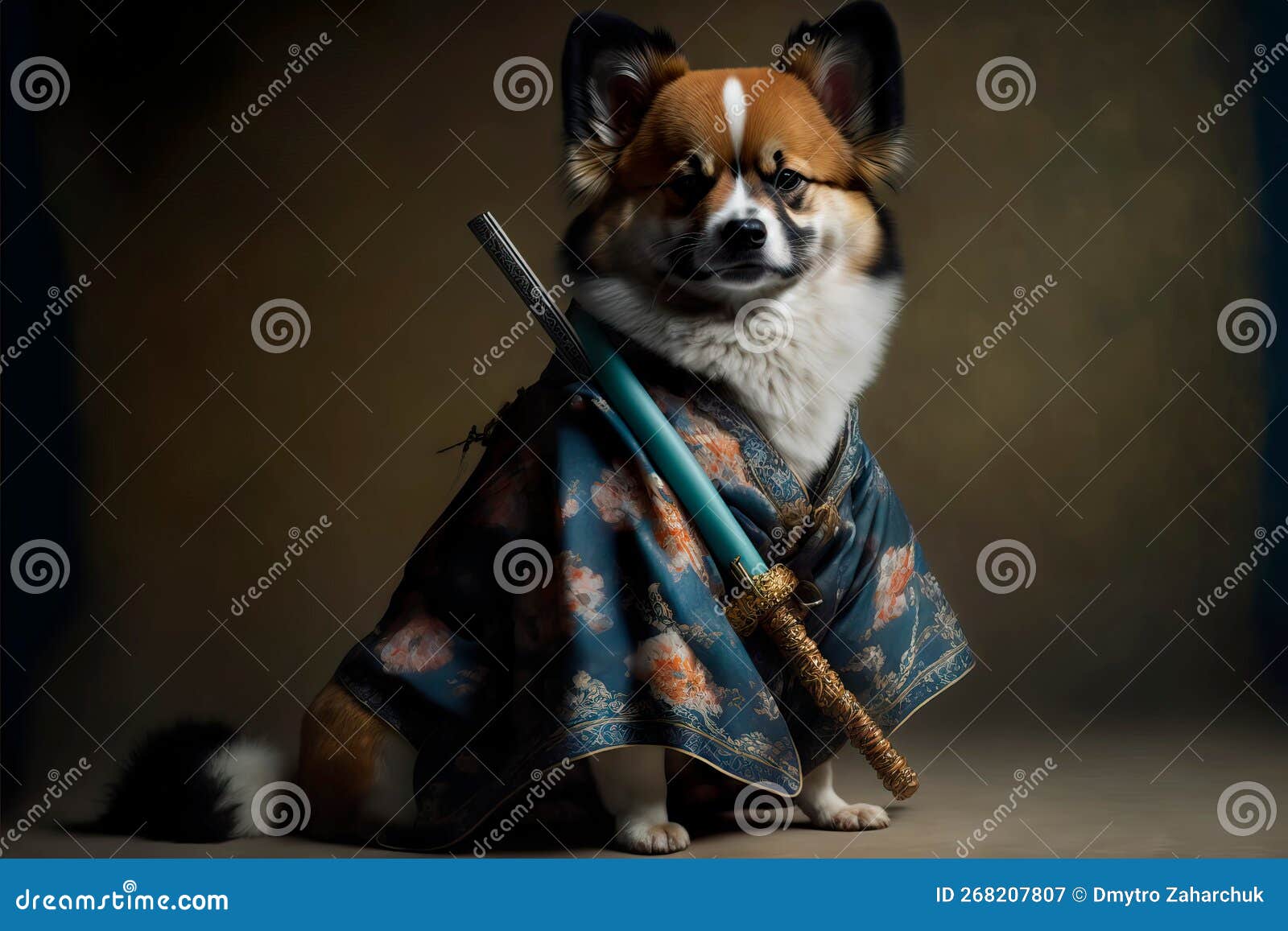 Dog Samurai Warrior in Studio.Generative AI Stock Illustration ...