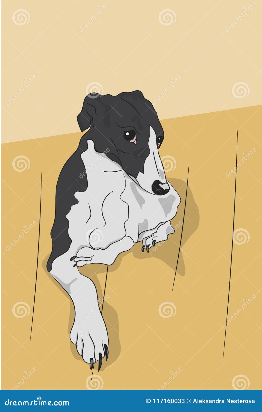 Dog Scratches His Back on the Floor, Vector Stock Vector - Illustration ...