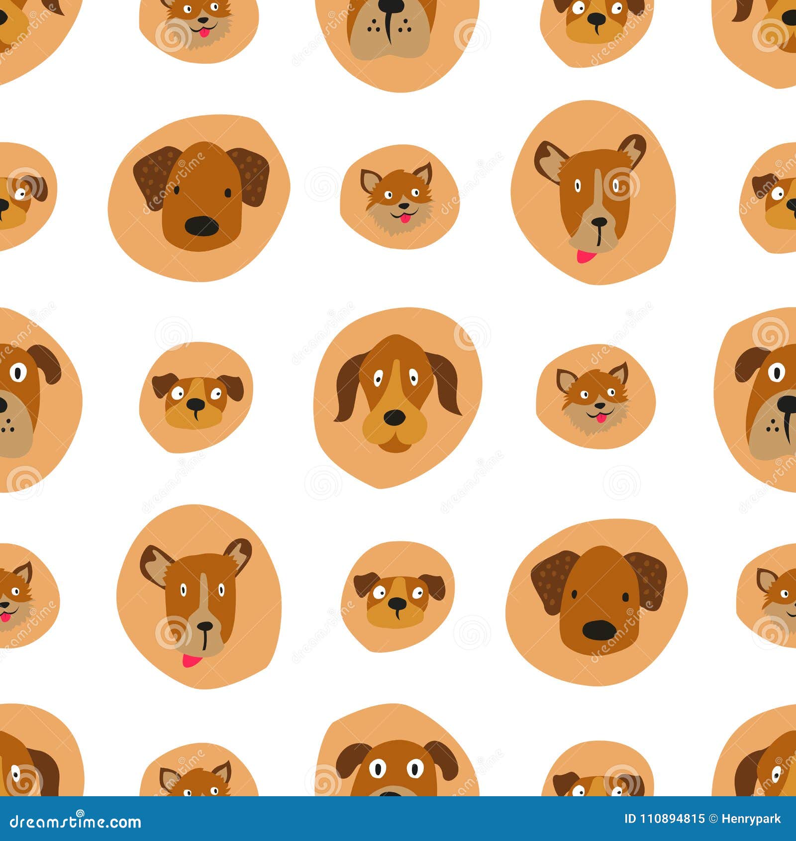 Dog seamless pattern stock vector. Illustration of barking - 110894815