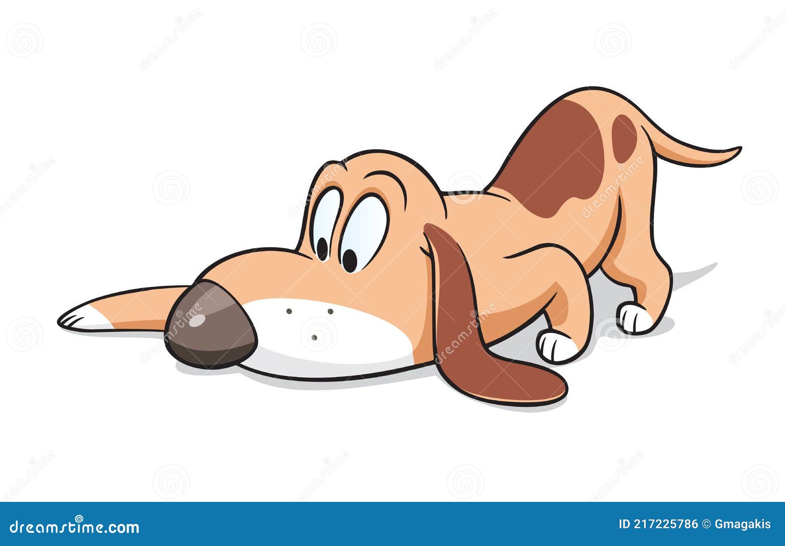 Cute Cartoon Beagle Dog Searching for a Trace Stock Illustration ...