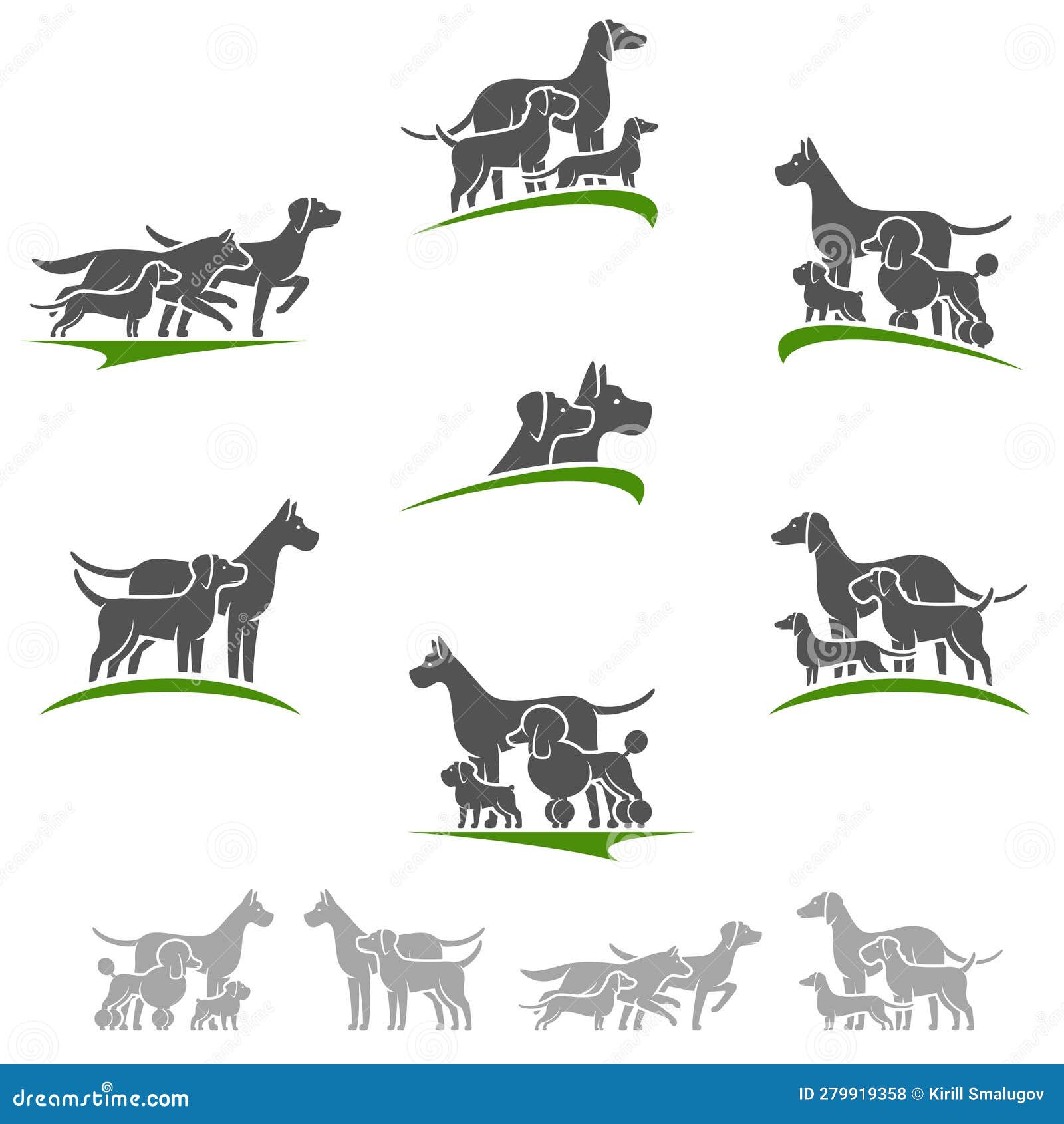Dog Set. Collection Icon Dogs Stock Illustration - Illustration of ...