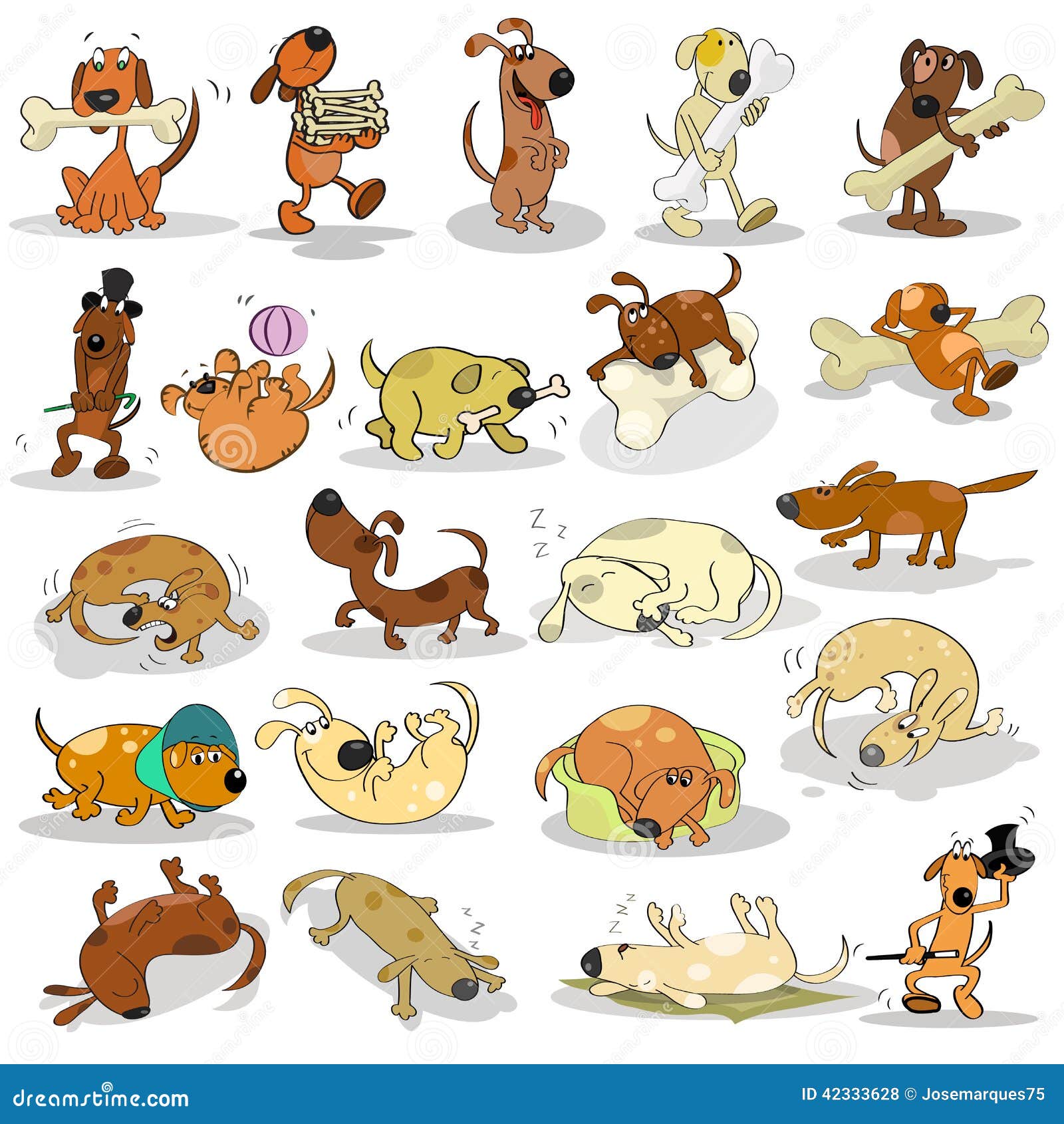 Dog set stock vector. Illustration of lovely, funny, face - 42333628