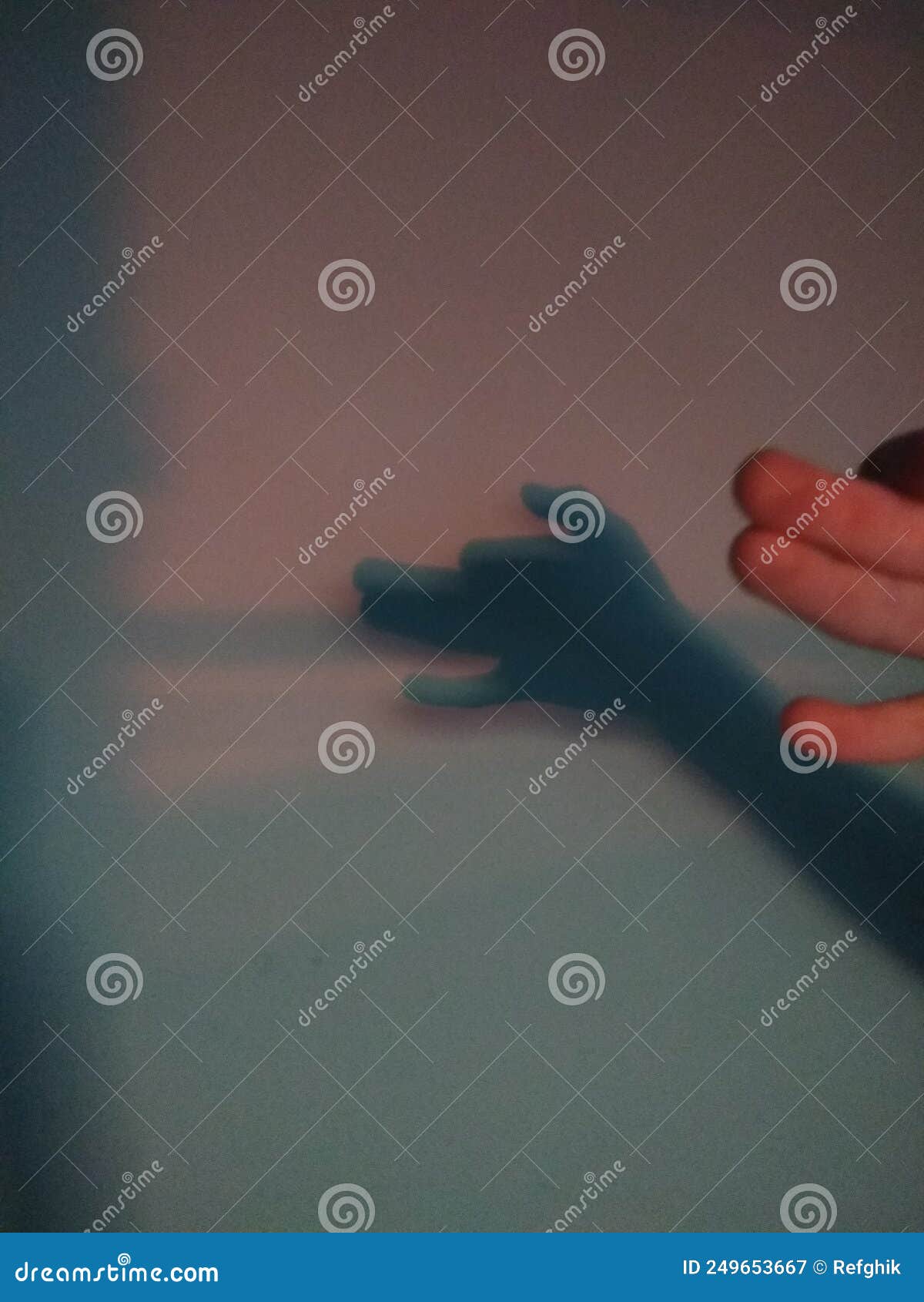 The Dog is the Shadow of a Hand Stock Image - Image of wall, blue ...