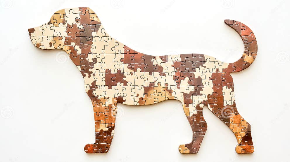 Dog Shape Puzzle, Finding Solutions and Completing the Picture Stock ...