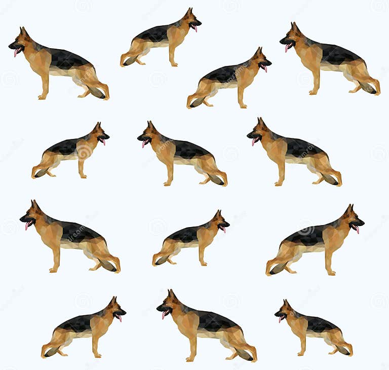 A dog (shepherd) pattern stock vector. Illustration of origami - 71589944