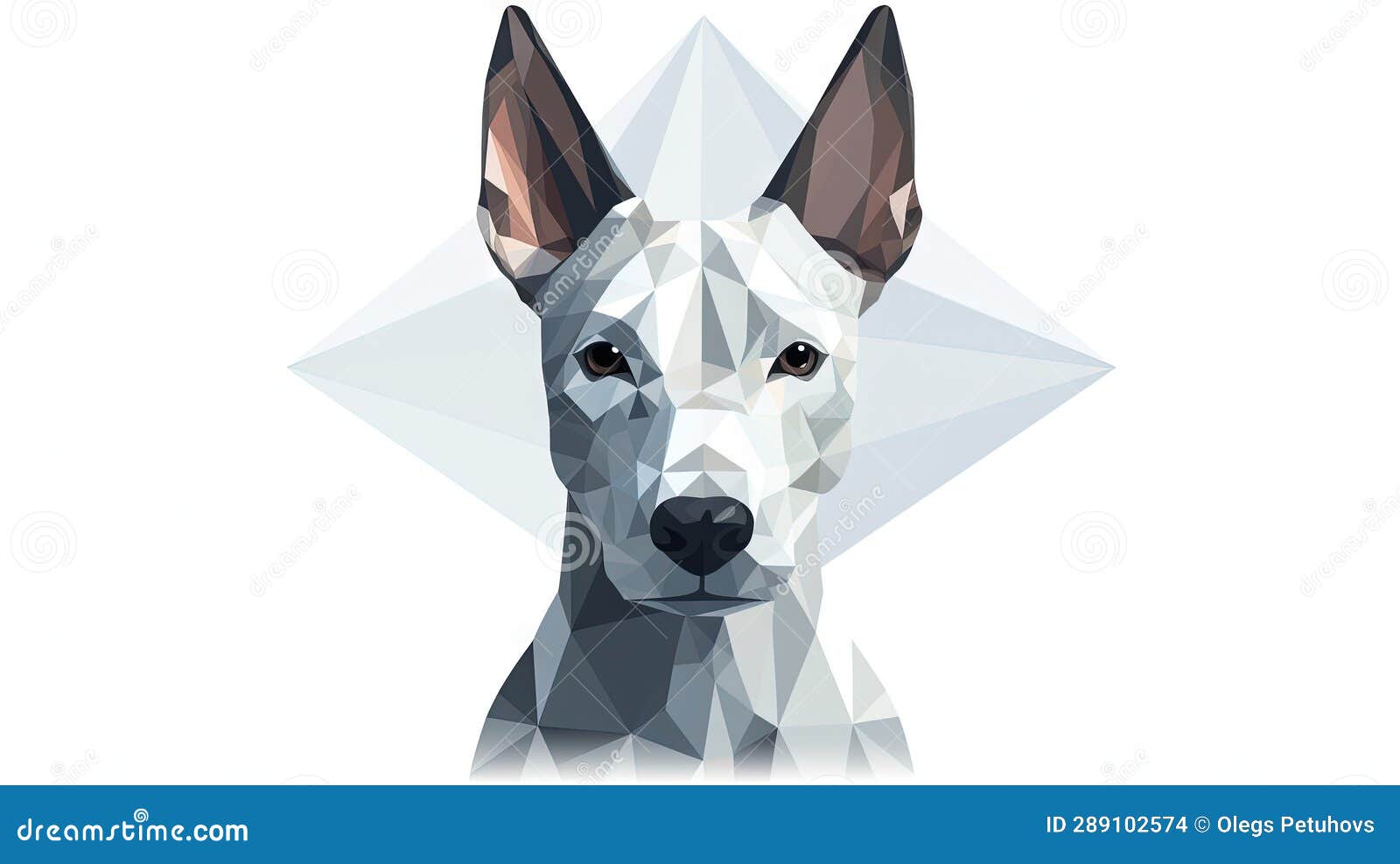 A Dog is Shown in a Low Poly Style with a White Background Stock ...