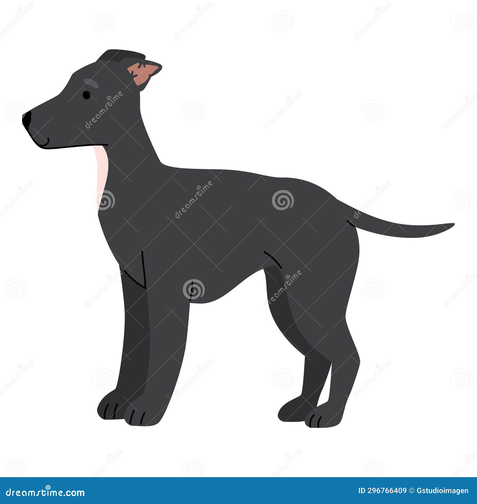 Dog side view stock illustration. Illustration of little - 296766409
