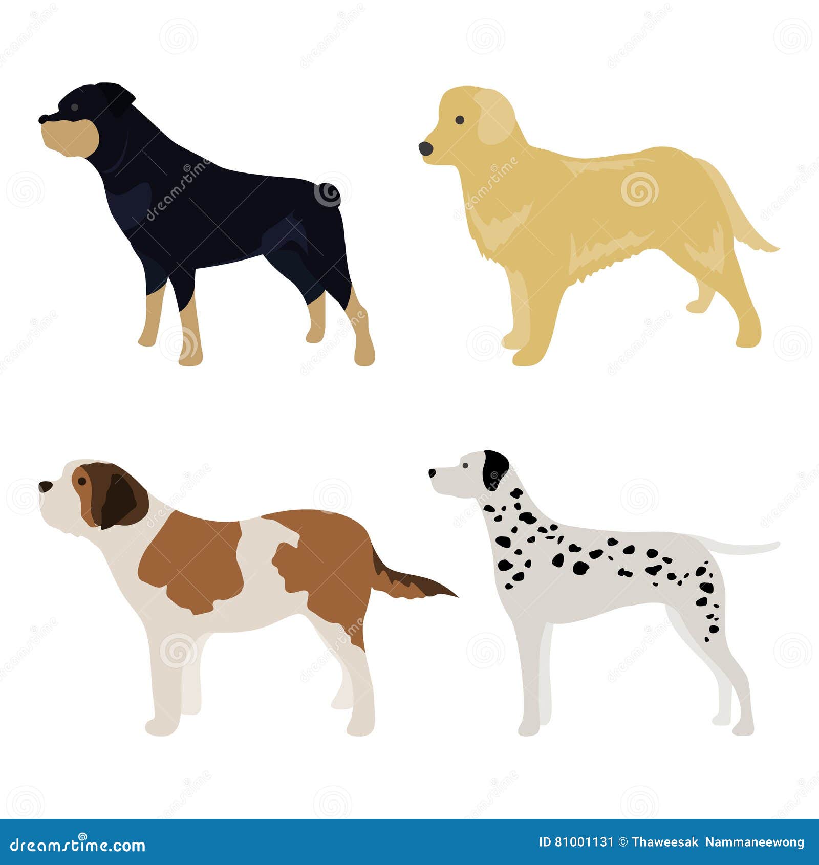 Dog Side View Set 1 stock vector. Illustration of design - 81001131