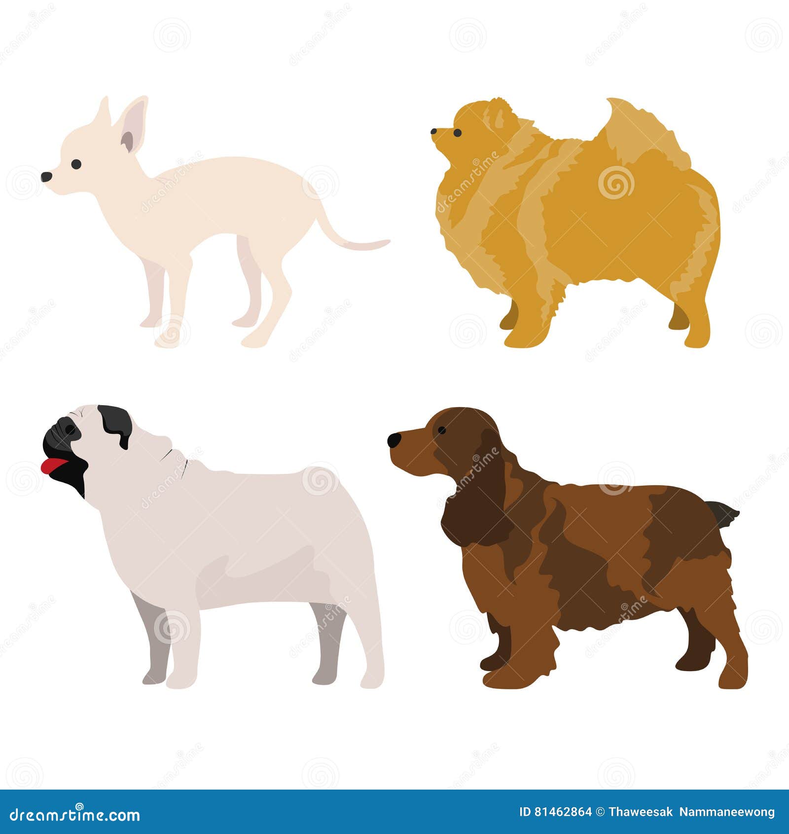 Dog Side View Set 4 stock vector. Illustration of mammal - 81462864