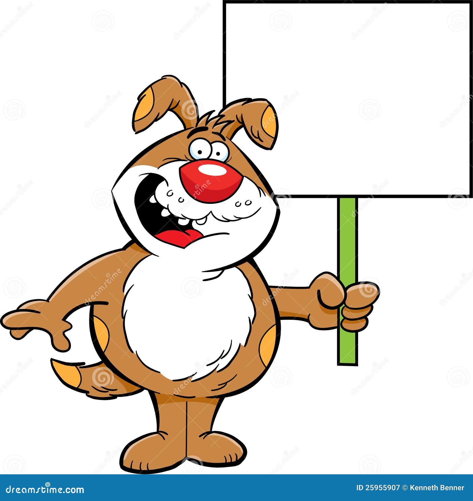 Dog with a sign stock vector. Illustration of clip, humorous - 25955907