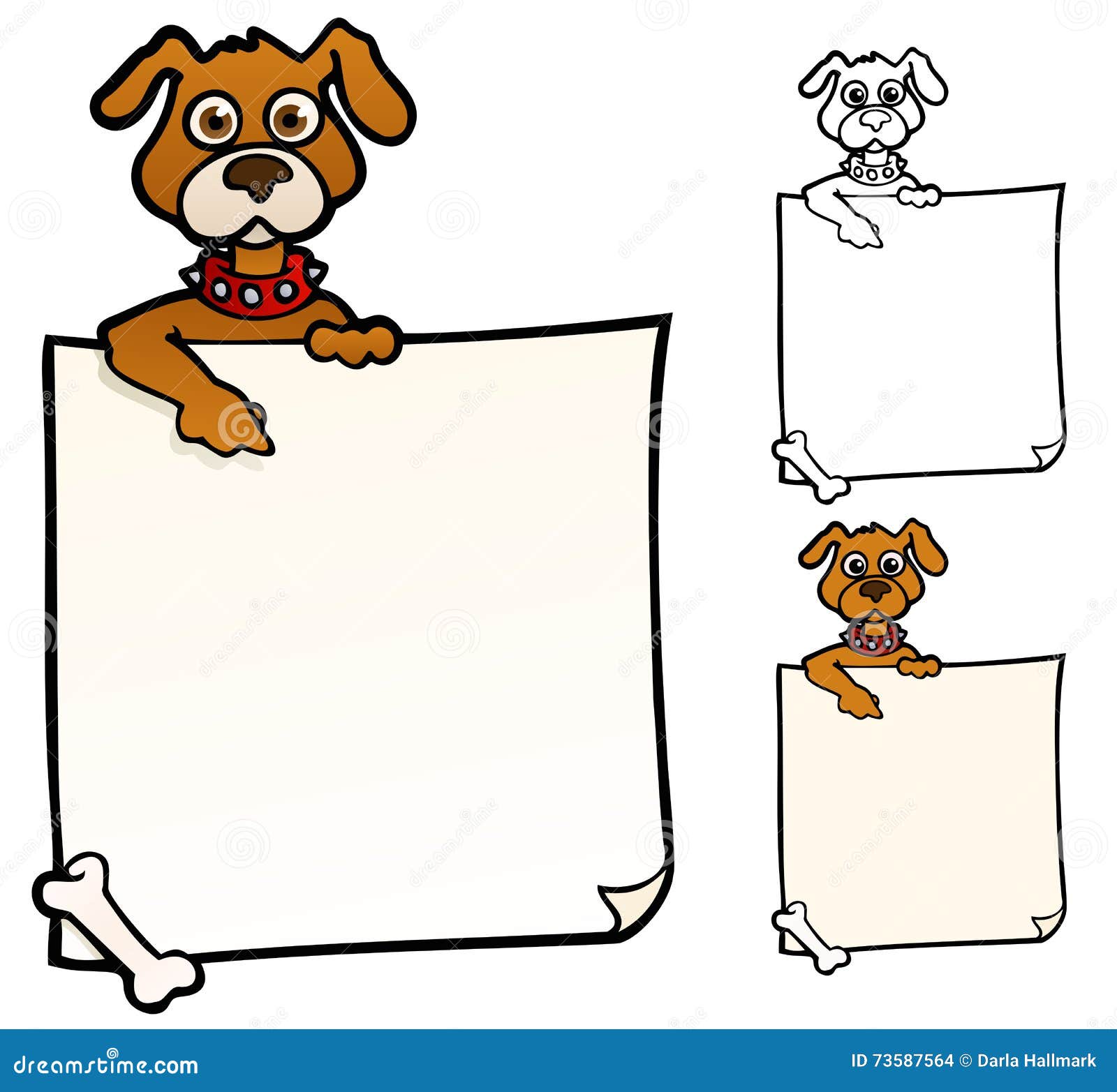 Dog with a sign stock vector. Illustration of canine - 73587564