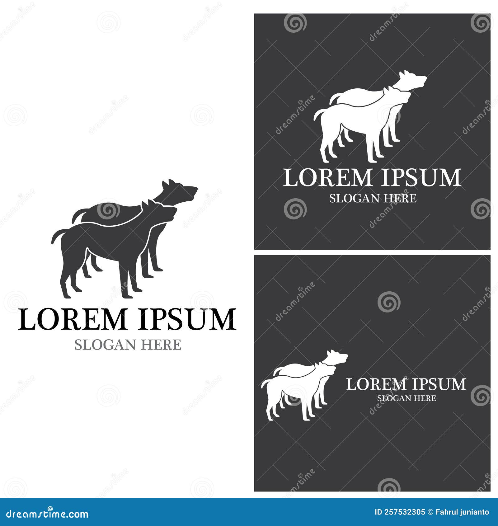 Dog Silhouette Logo Vector Template Stock Illustration - Illustration ...