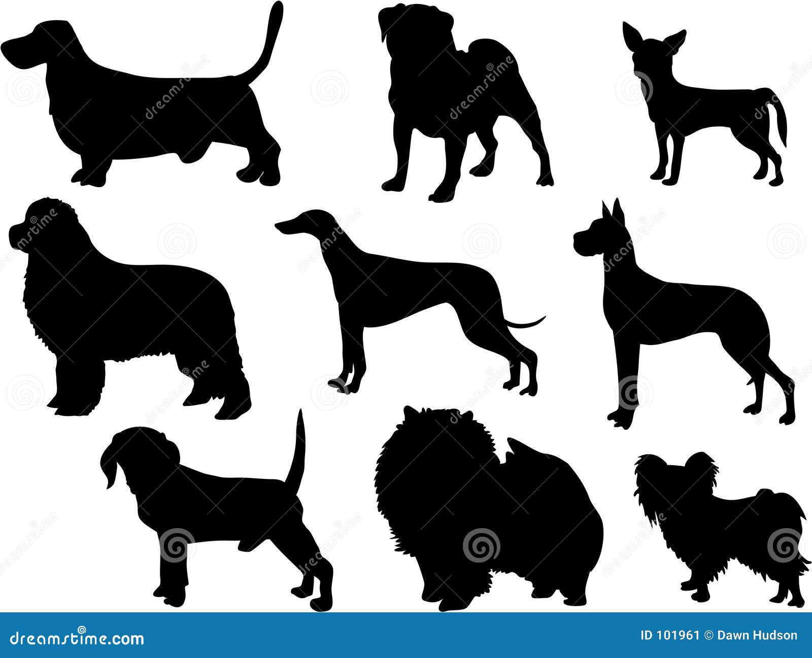 Dog Silhouettes stock vector. Illustration of clip, black - 101961