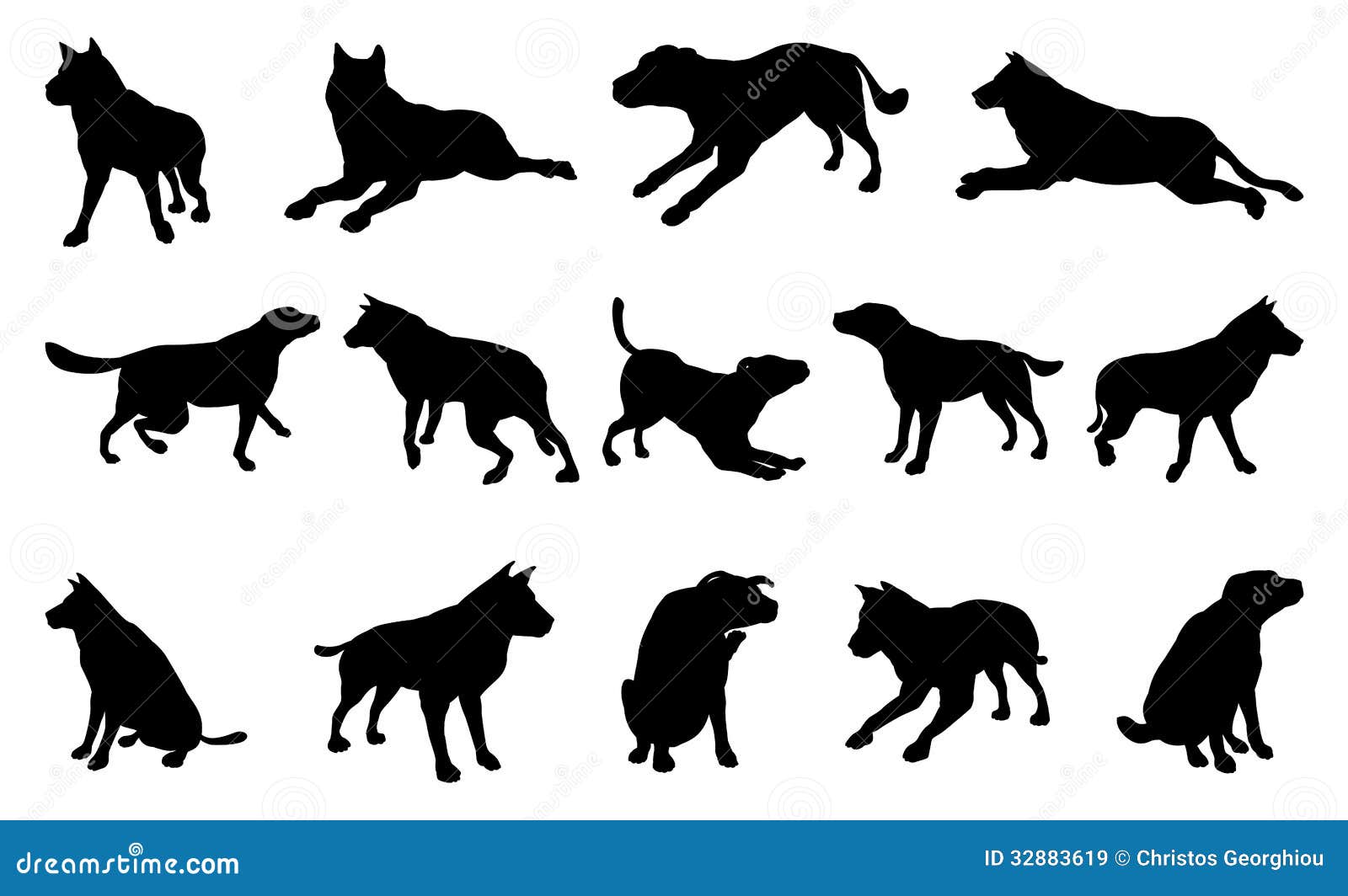 Playing Dog Silhouette