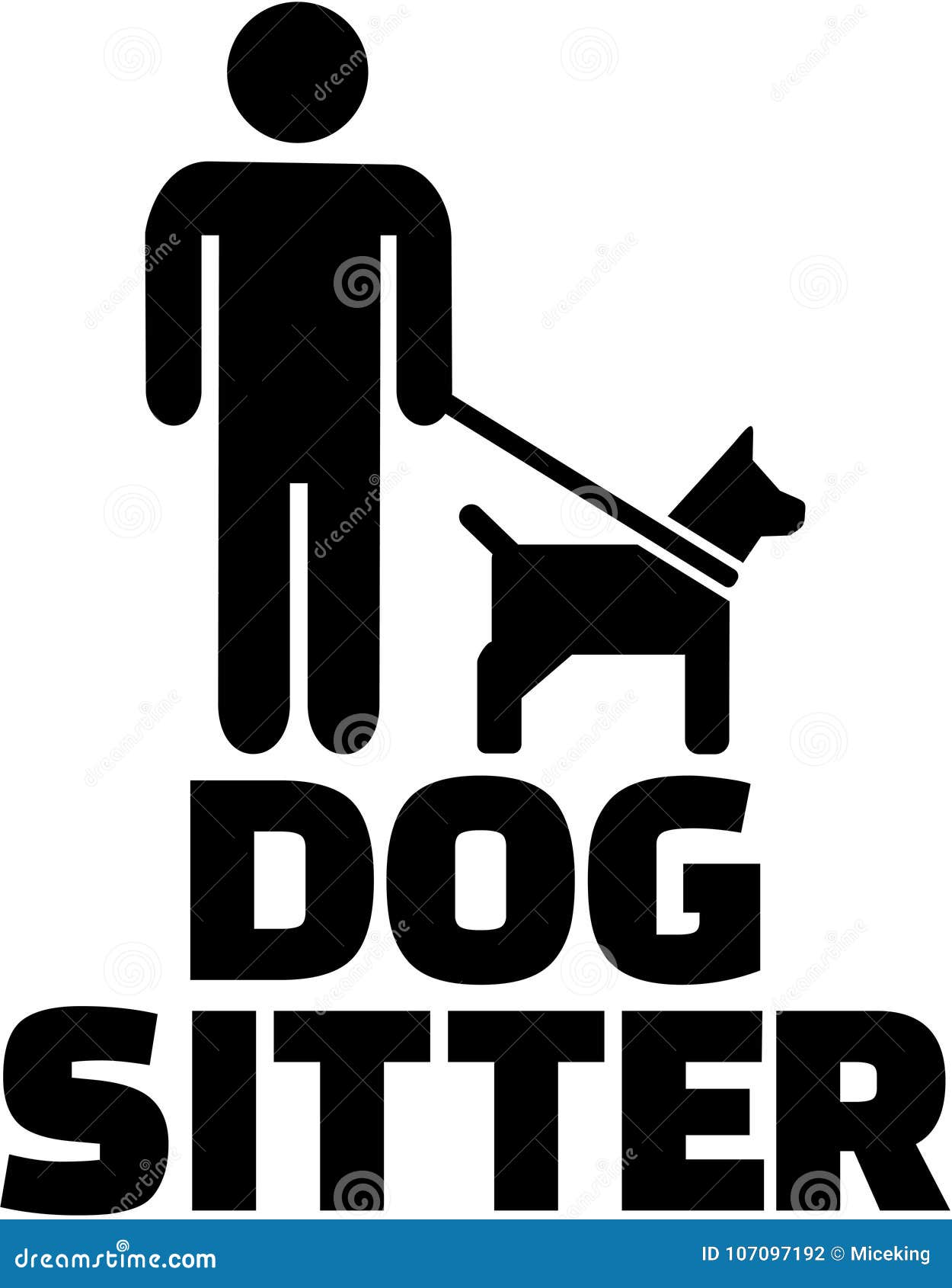 Dog sitter icon stock vector. Illustration of occupation - 107097192