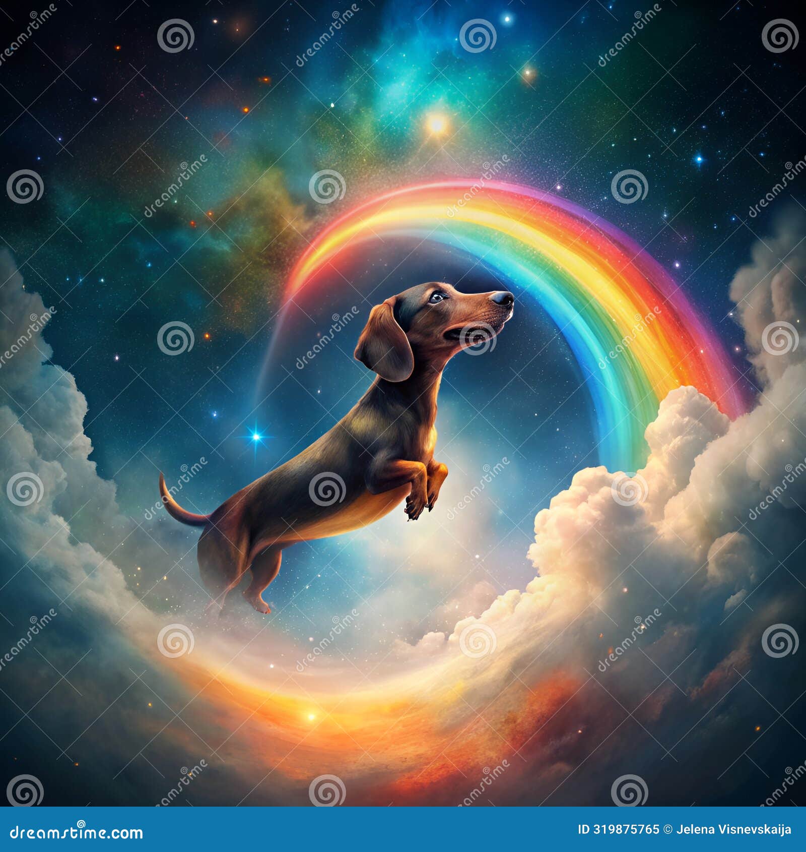 Dog in the sky stock image. Image of mammal, white, animals - 319875765