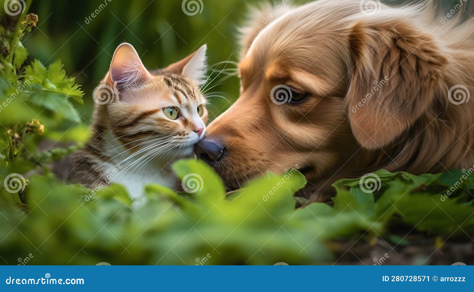 A dog sniffing a cat stock illustration. Illustration of whiskers ...