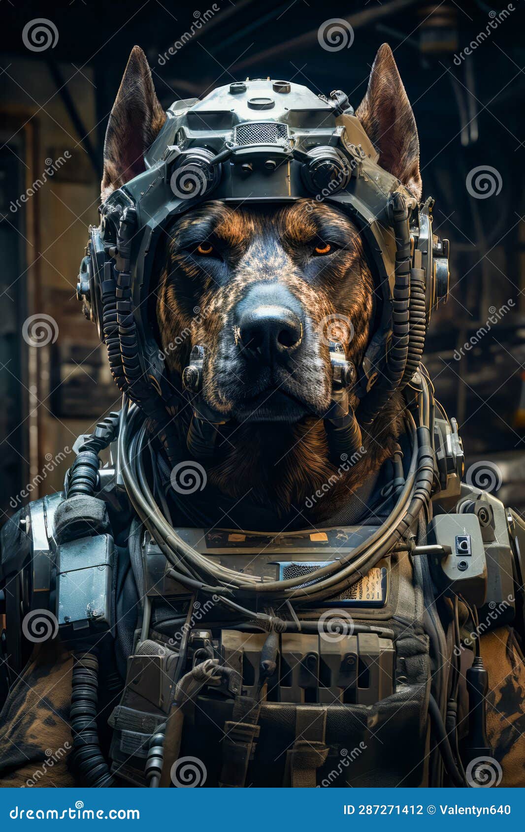 Dog in Space Suit with Helmet on it S Head. Generative AI Stock ...