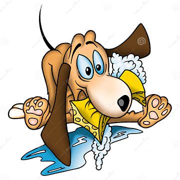 Dog with sponge stock illustration. Illustration of animal - 1969080