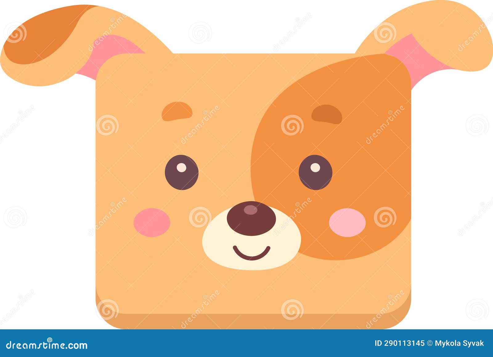 Dog Square Face stock illustration. Illustration of baby - 290113145