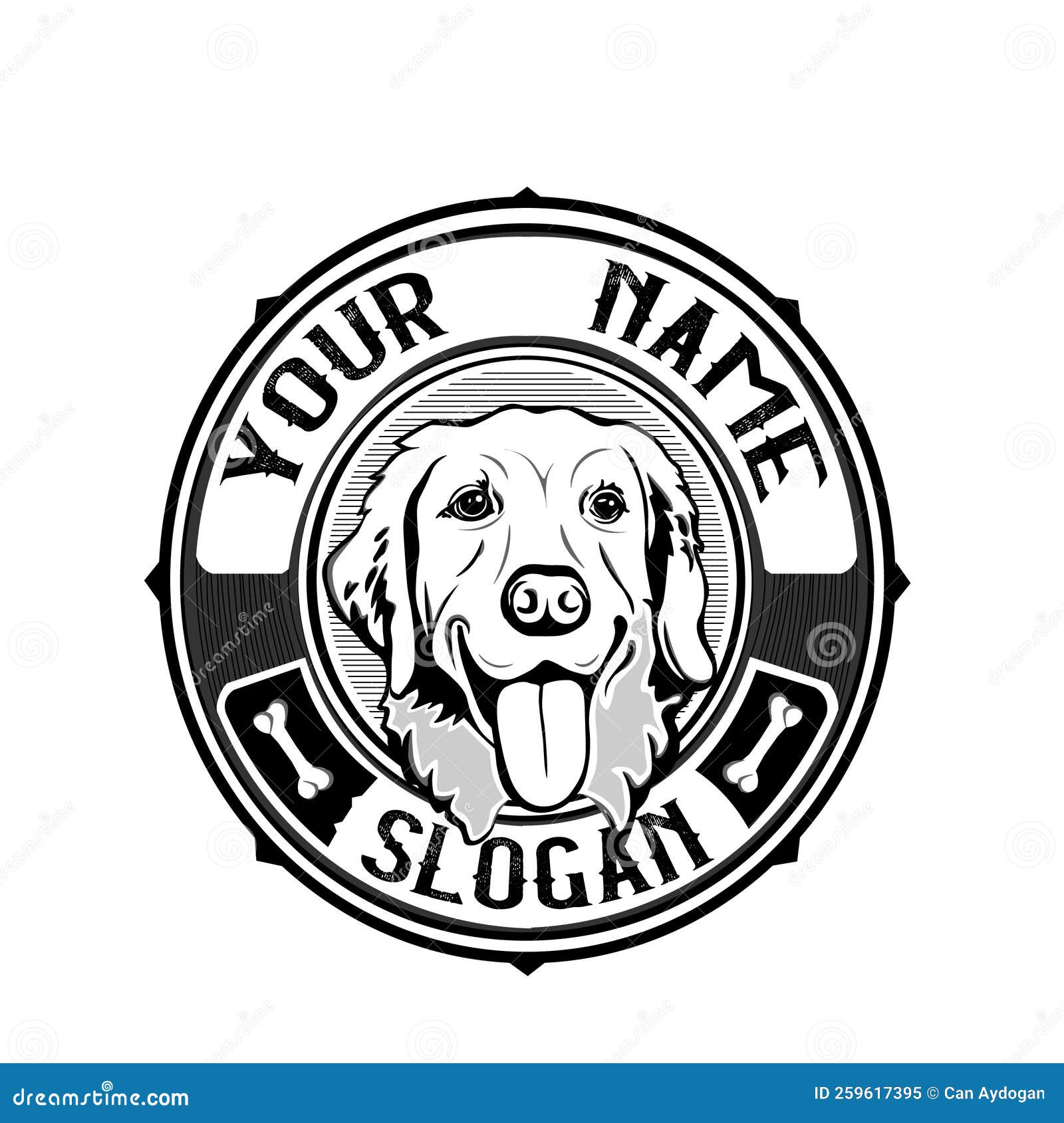 Dog stamp logo stock vector. Illustration of font, circle - 259617395