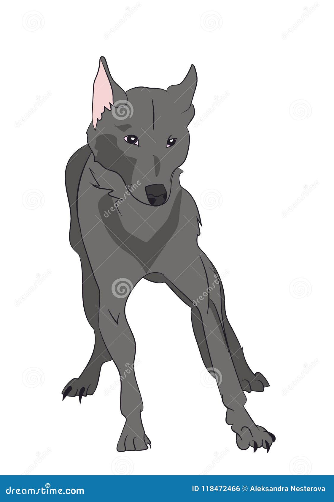 Dog stands, vector stock vector. Illustration of profile - 118472466