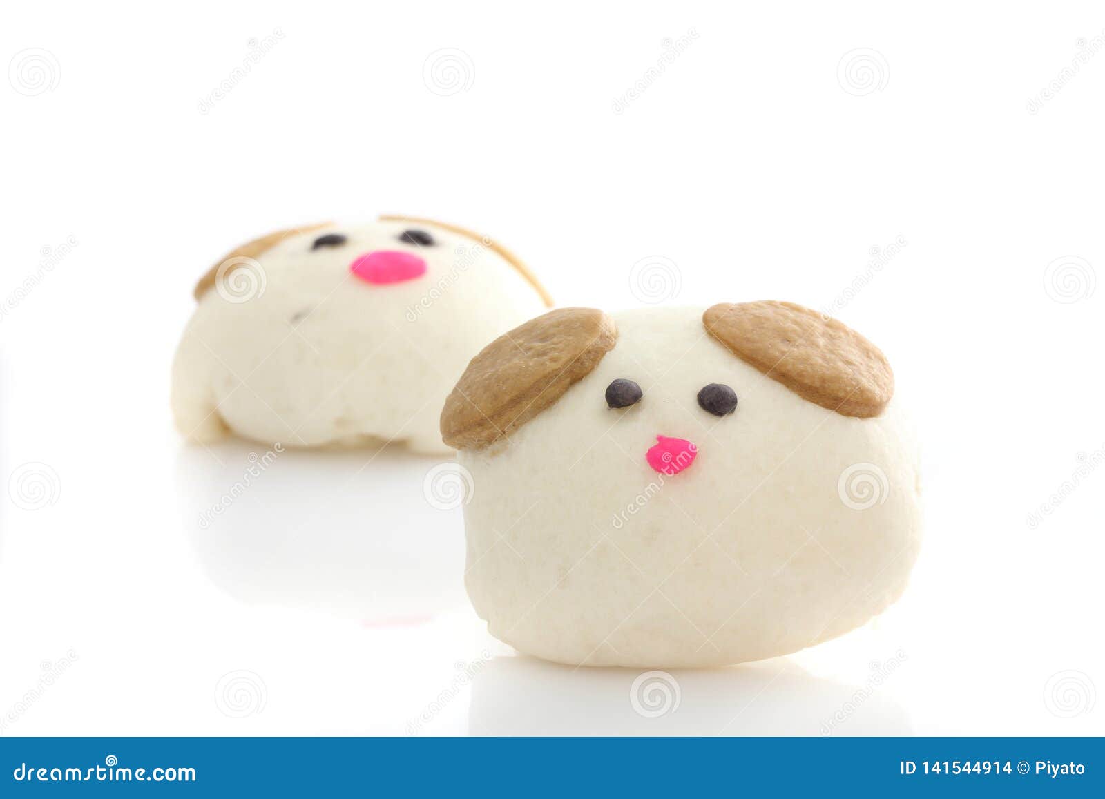 Dog Steamed Dumpling in White Background Stock Photo - Image of ...