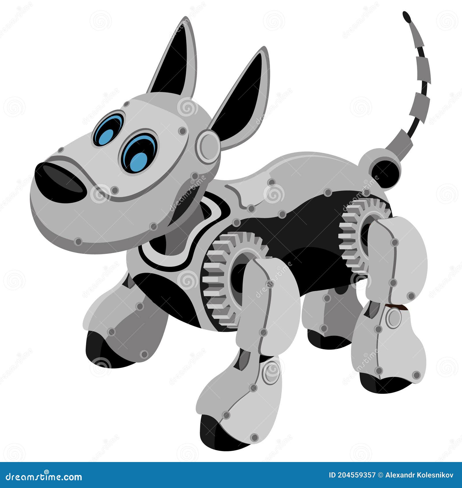 A Steampunk Robot Dog. an Unusual Pet Mechanism. Stock Vector ...