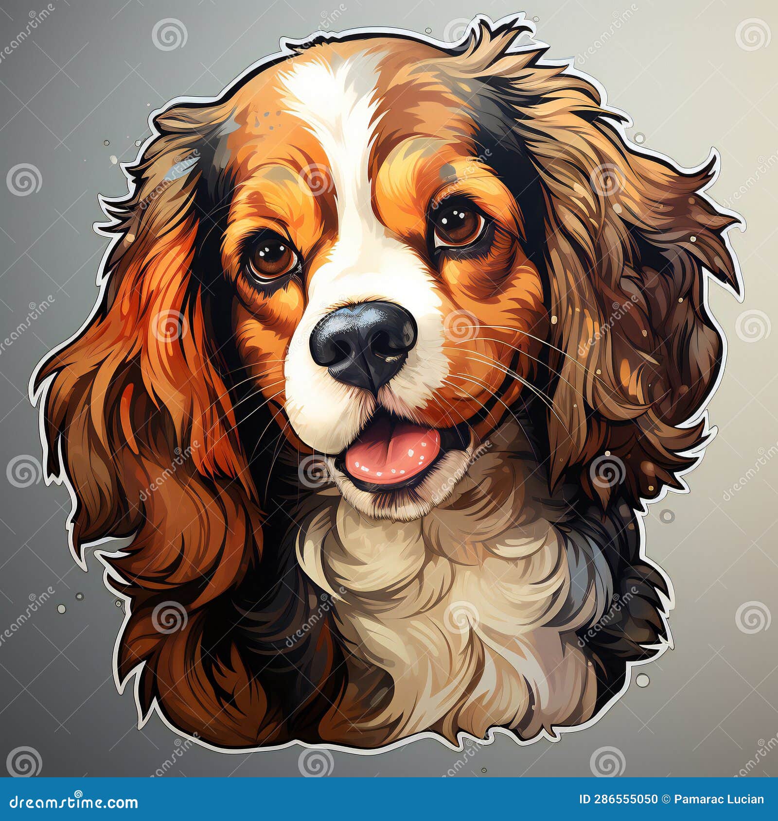 Dog Sticker Flat Icon Set Isolated on White Background Stock ...