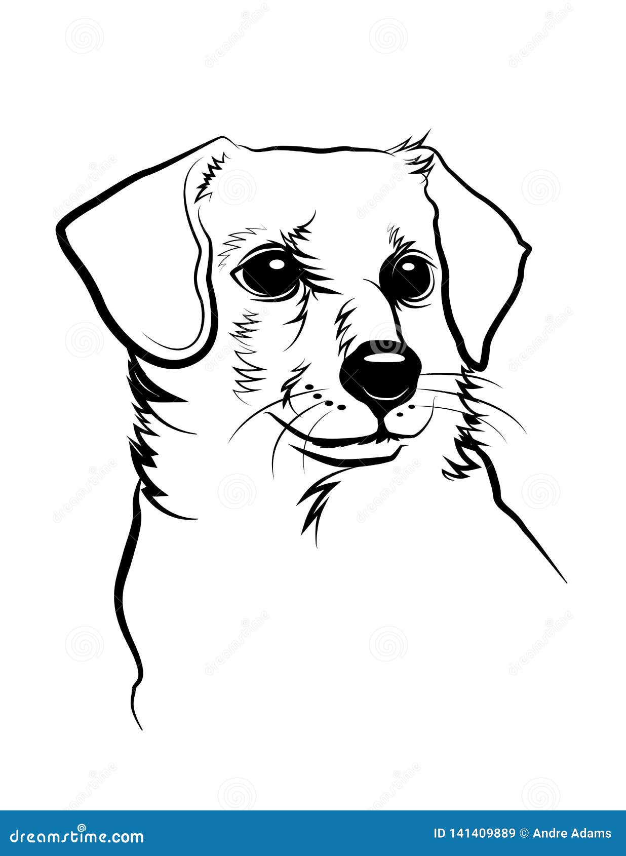 Dog strokes bw 01 stock vector. Illustration of cartoon - 141409889