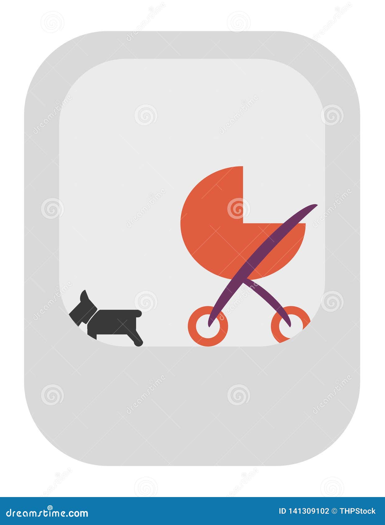 Dog and Stroller Vector Icon Stock Vector - Illustration of baby ...