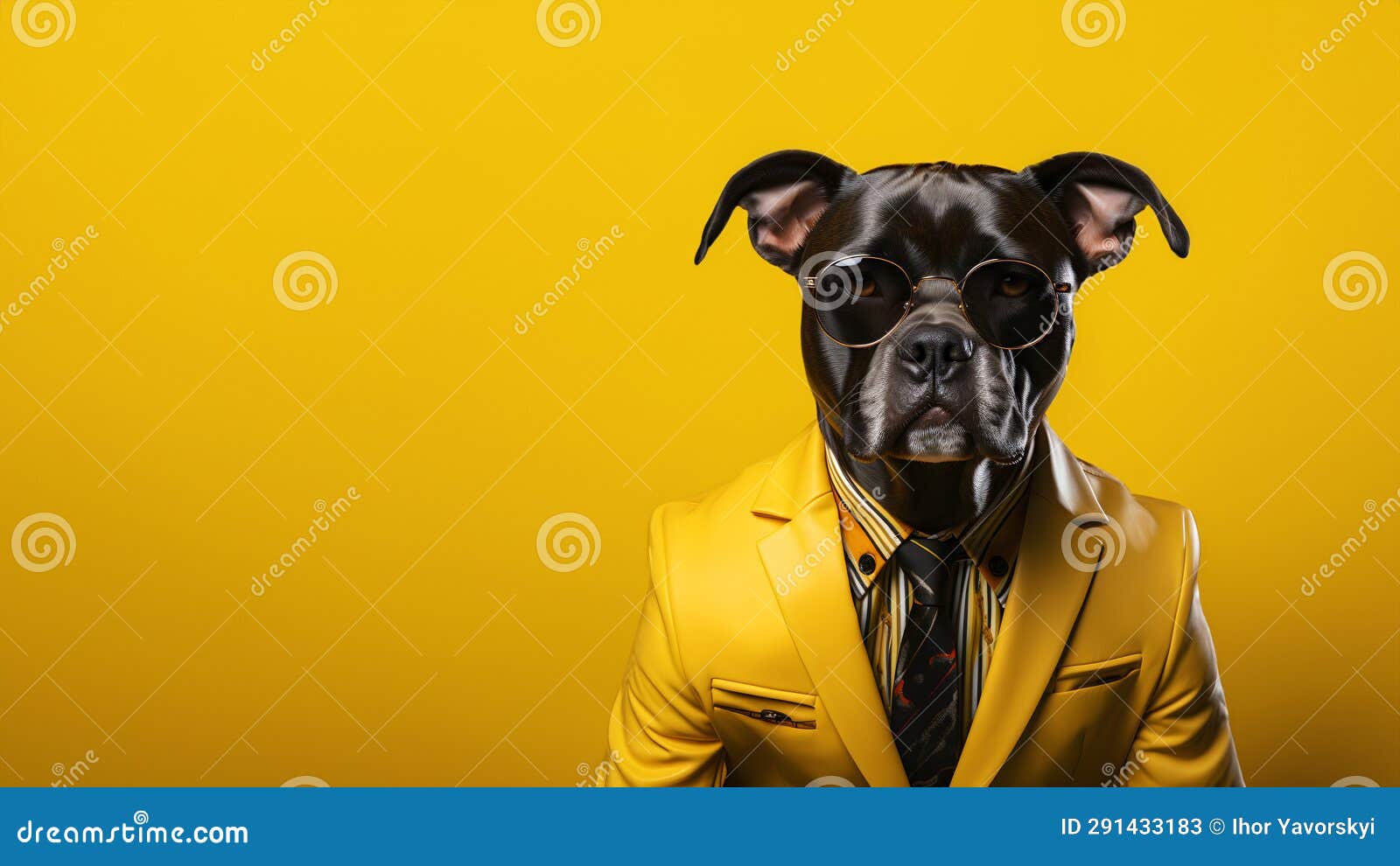 Dog in a suit stock illustration. Illustration of black - 291433183