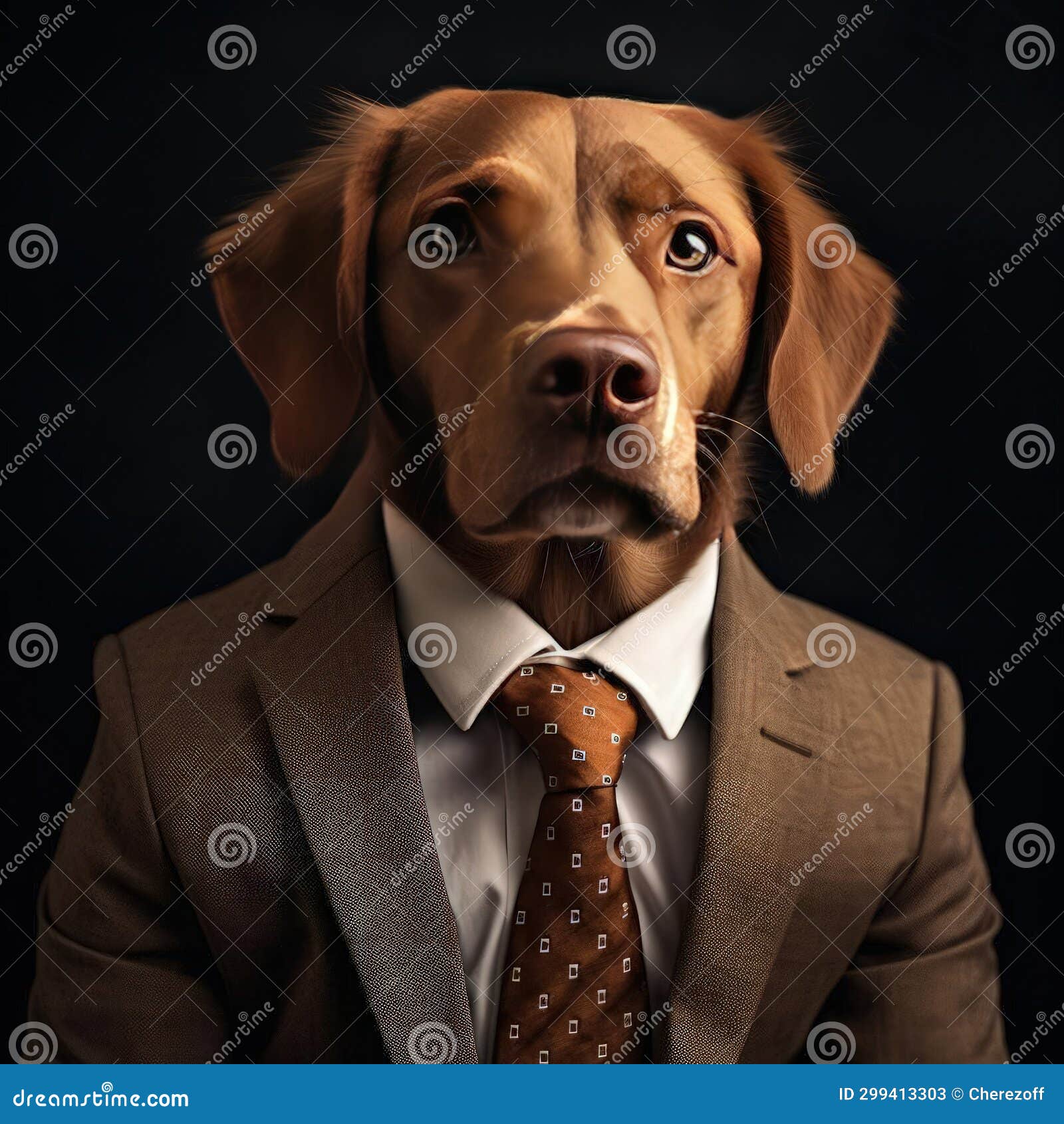 Dog in suit with tie stock image. Image of businessman - 299413303