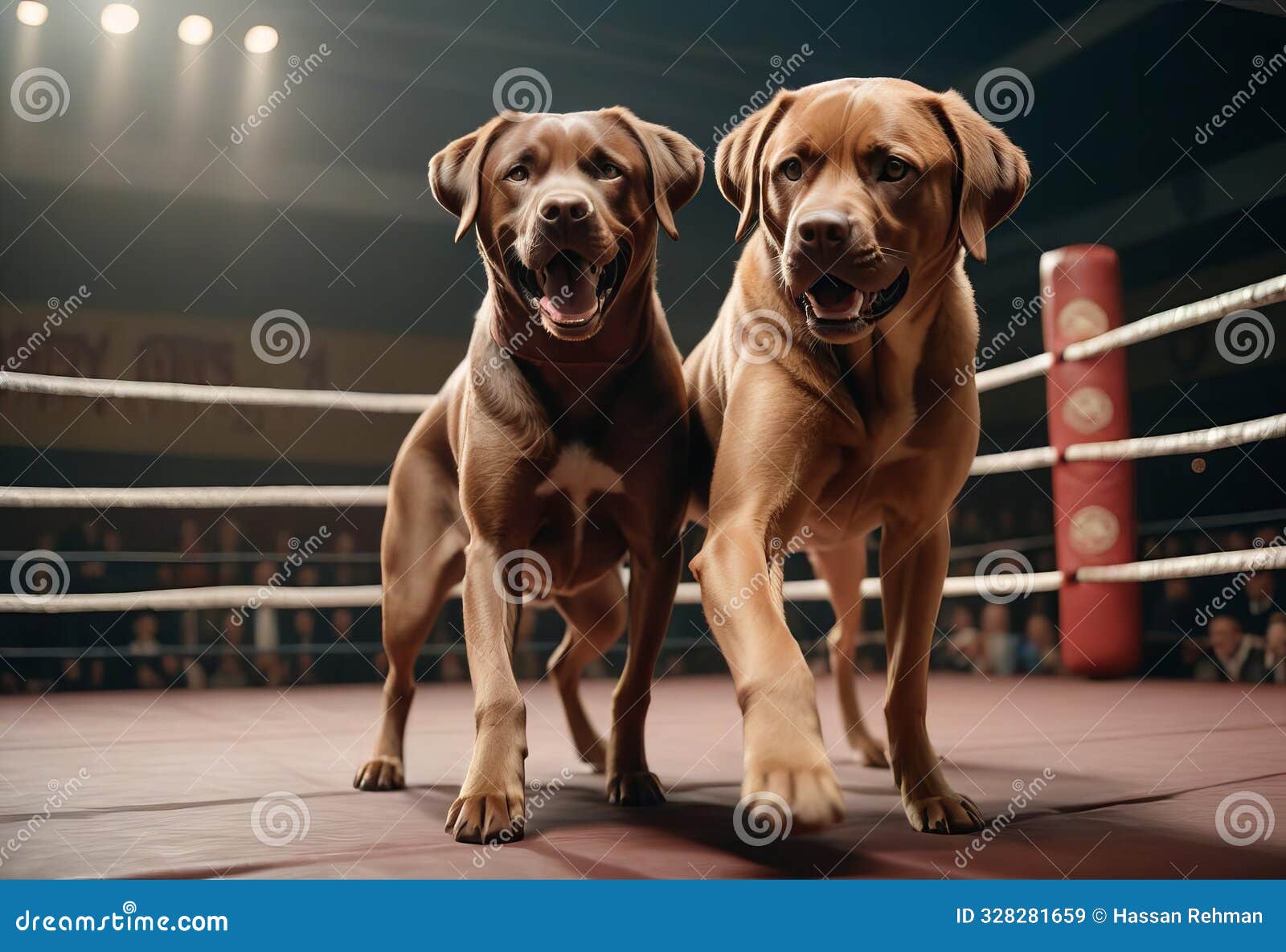 A Dog, Sweat and an Angry Look on His Face is Training Inside the Ring ...