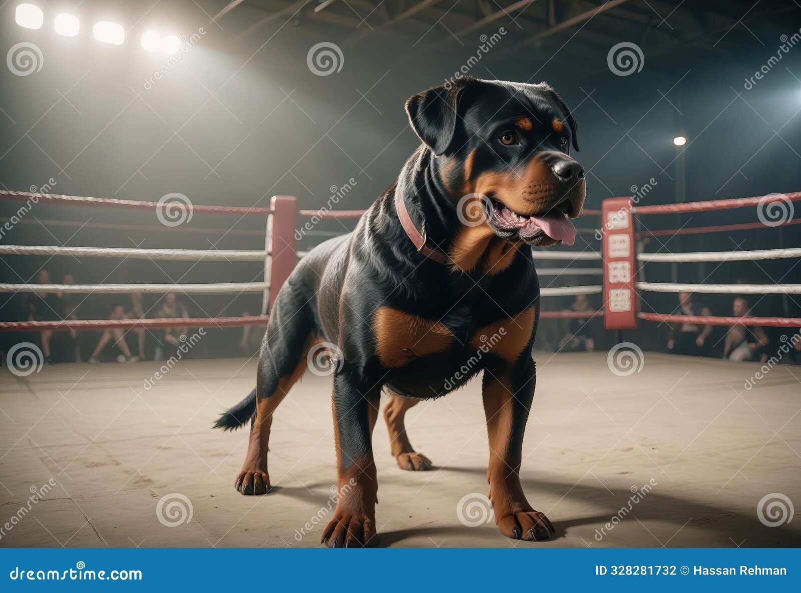 A Dog, Sweat and an Angry Look on His Face is Training Inside the Ring ...