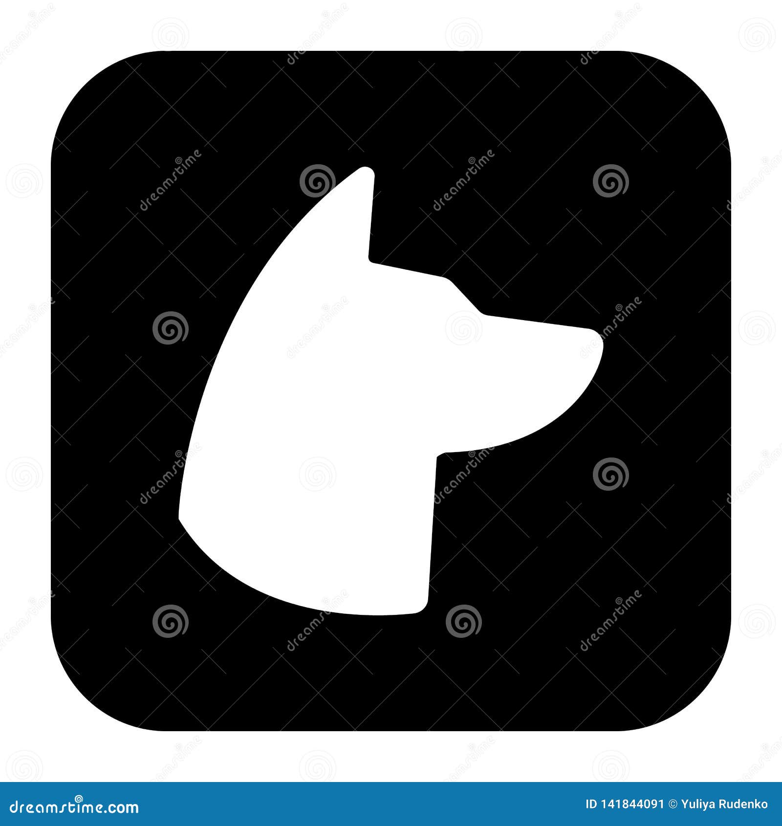 Dog Symbol Icon Square Flat Vector Art Design Color Circle Stock ...