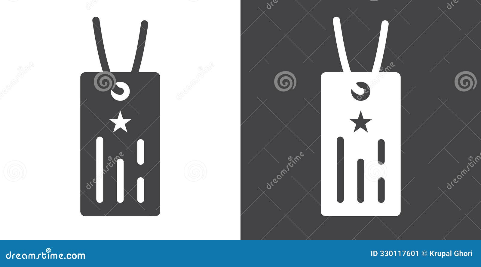 Dog Tag Icon Thin Line Illustration Set Stock Illustration ...