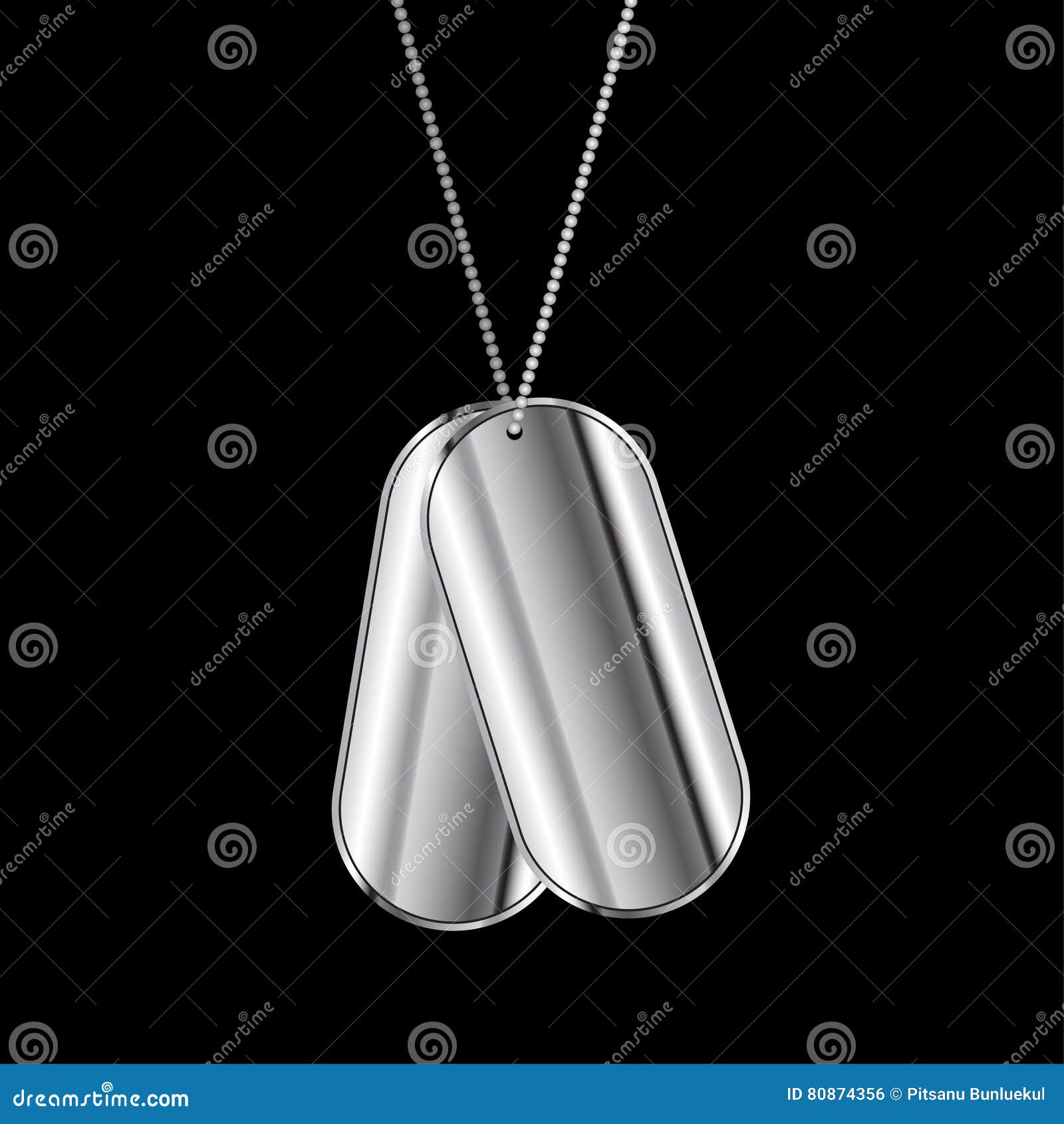 Dog Tag Vector Illustration Stock Vector - Illustration of copy, chain ...