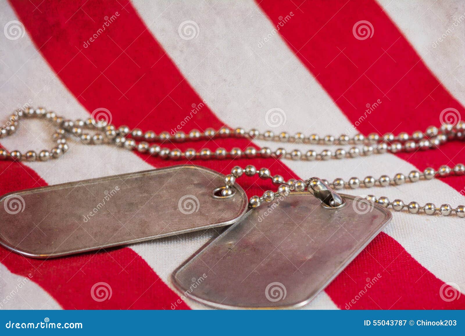 Dog Tags on Red and White Stripes of Flag Stock Image - Image of ...